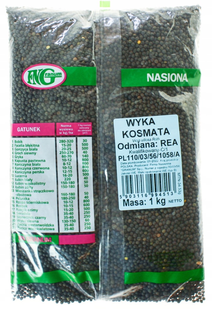 Wyka kosmata ozima Rea poplon pasza zielonka 1kg - 12352751157 ... Wyka kosmata ozima Rea poplon pasza zielonka 1kg - 12352751157 ...