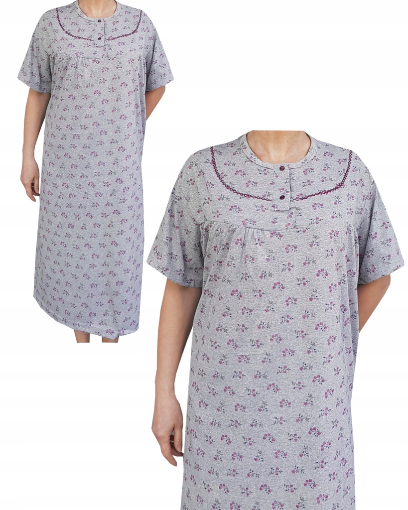 3XL/56/58 Koszula nocna duża rozpinana Van sz/r D2 - 12158301324 - oficjalne archiwum Allegro