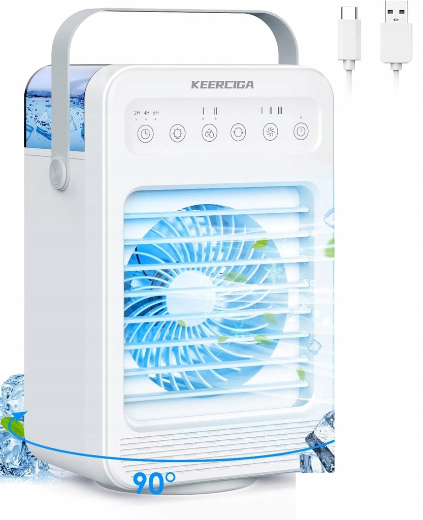 MINI KLIMATYZATOR PRZENOŚNY WODĘ LÓD USB RUCHOMY - 13790370716 ...