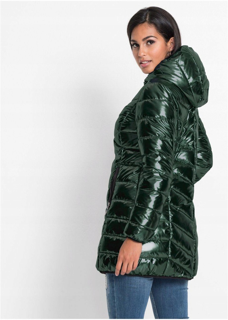 BODYFLIRT METALICZNA PIKOWANA KURTKA Z KAPTUREM 46 - 13377020696 ...
