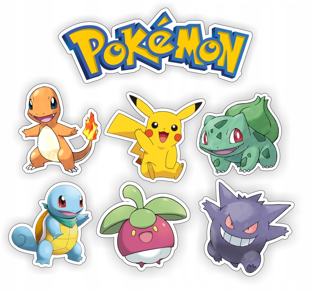 6 POSTACI POKEMON + NAPIS z opłatka na TORT - 9075991170 - oficjalne ...