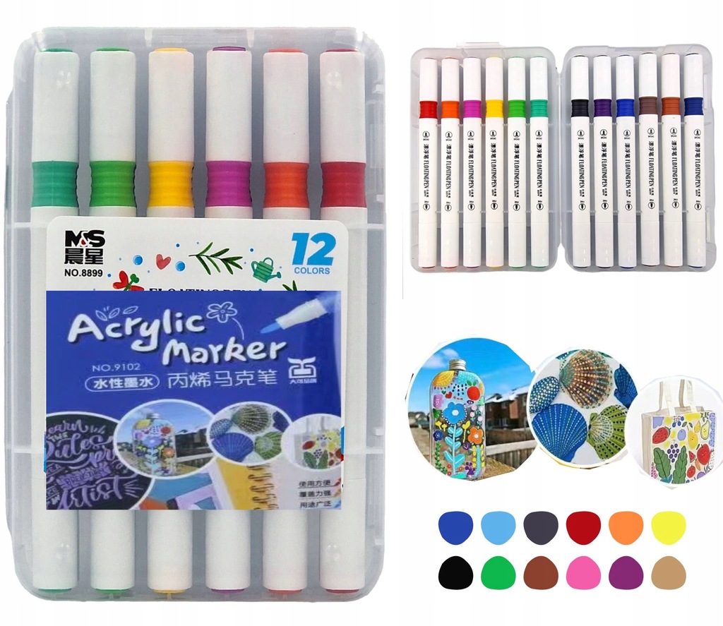 MARKERY MAZAKI AKRYLOWE do ubrań ceramiki kamieni - 13930246687 ...