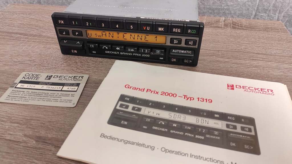 Radio Becker Grand Prix 2000 BE1319 MERCEDES R107 W126 W201 R129 W140 ...