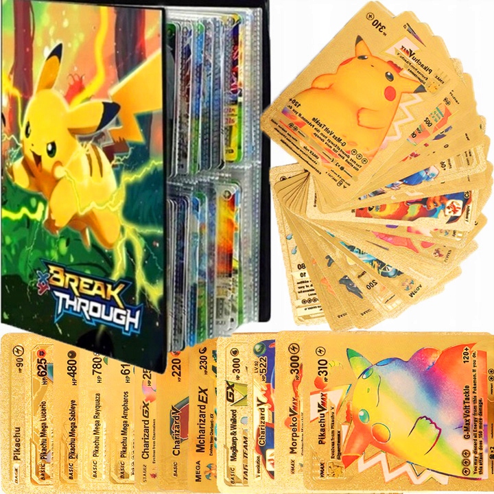 Pokemon Folia Złota 55 kart Różne + Pikachu Album - 13348888775 ... Pokemon Folia Złota 55 kart Różne + Pikachu Album - 13348888775 ...