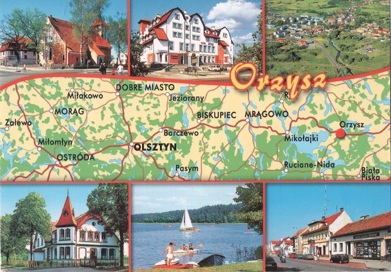 ORZYSZ - MIASTO + JEZIORO - PANORAMA + MAPA - MAZURY - 2010R - 15122650494 - oficjalne archiwum ...