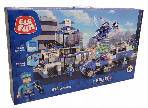 ZESTAW KLOCKI ELEFUN POSTERUNEK POLICJI 873el KOMPATYBILNY Z INNYMI ...