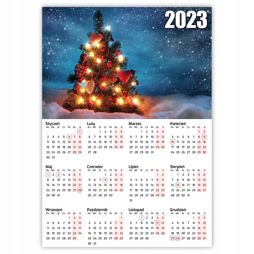 KALENDARZ PLAKATOWY A2 IMP-ŚWIĘTA 02 2023 - 12672764361 - oficjalne archiwum Allegro