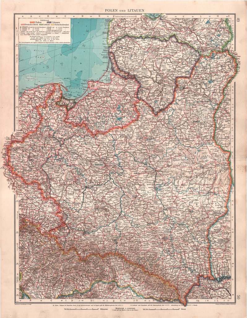 POLSKA II RZECZPOSPOLITA DUŻA MAPA 1930 r ORYGINAŁ - 12866441353 ...