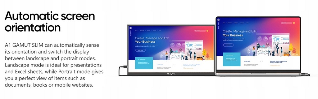 Купить Портативный монитор ARZOPA A1 GAMUT SLIM 14 IPS: отзывы, фото и характеристики на Aredi ...