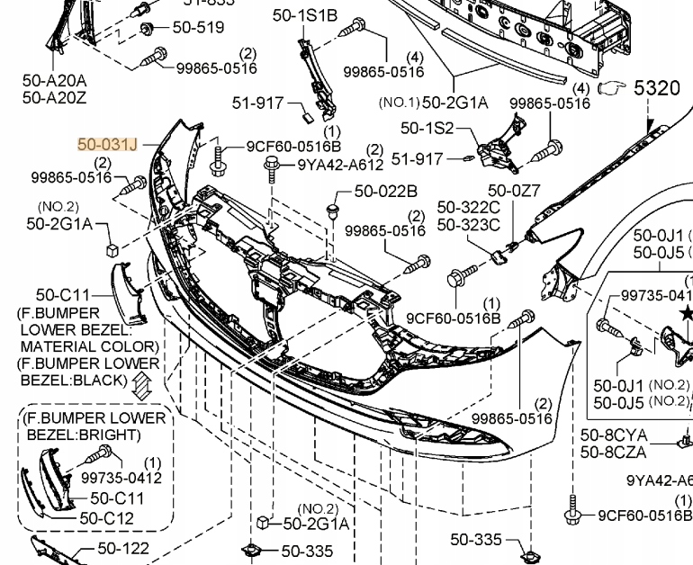Zderzak Przód Mazda 3 BP OE BCKA-50-031E-8P - 12733162315 - oficjalne ...
