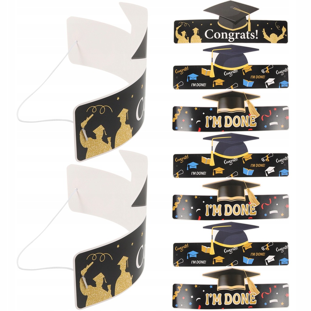 Pack Graduation Party Cap Paper Hat 9 Pcs - 14012123219 - oficjalne ...