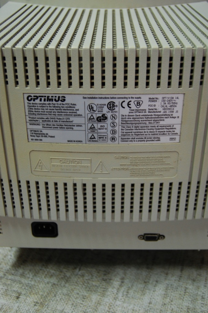 OPTIVIEW 14L STARY MONITOR CRT - 12108117424 - oficjalne archiwum Allegro