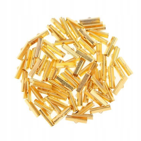 pack 100pcs Clamp Cord End Cap Tip Bracelet Connectors 25mm Gold 2 Pcs ...