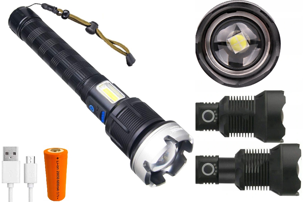 LATARKA TAKTYCZNA MOCNA LED P120 ZOOM USB X-BALL G - 11291488148 ...