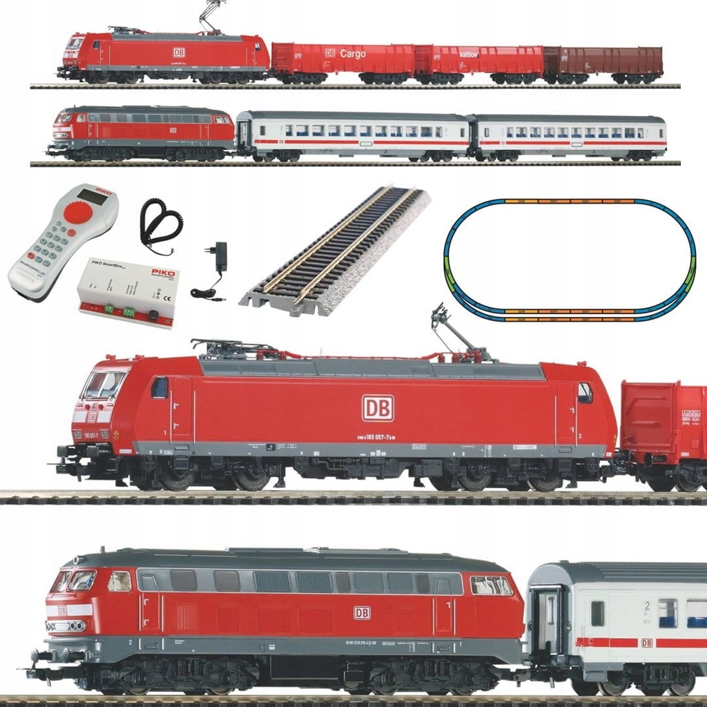 PIKO 59013 H0 Cyfrowa kolejka 2 pociągi DB AG - 13027937077 - oficjalne archiwum Allegro