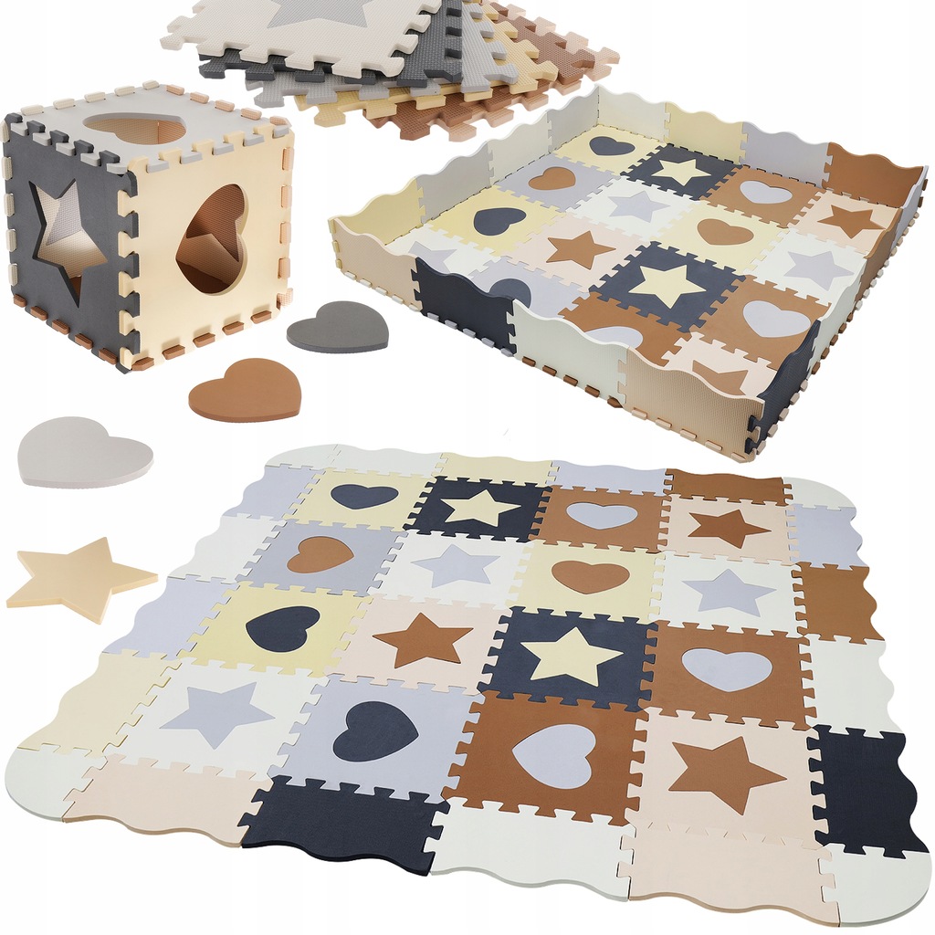 DUŻA MATA EDUKACYJNA PUZZLE PIANKOWE EVA 36 SZT XL - 12791551484 ...