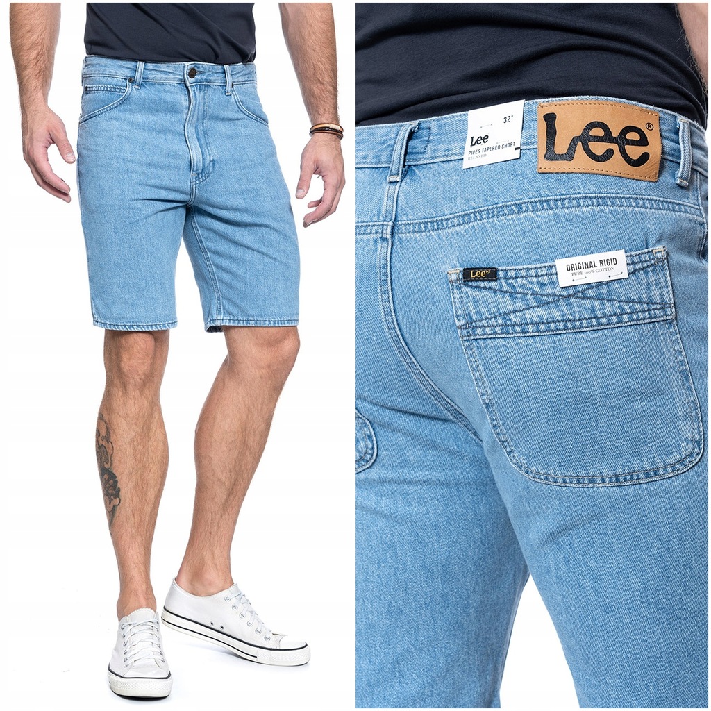 LEE PIPES MĘSKIE SPODENKI SZORTY JEANSOWE W32 - 12055602101 - oficjalne ...