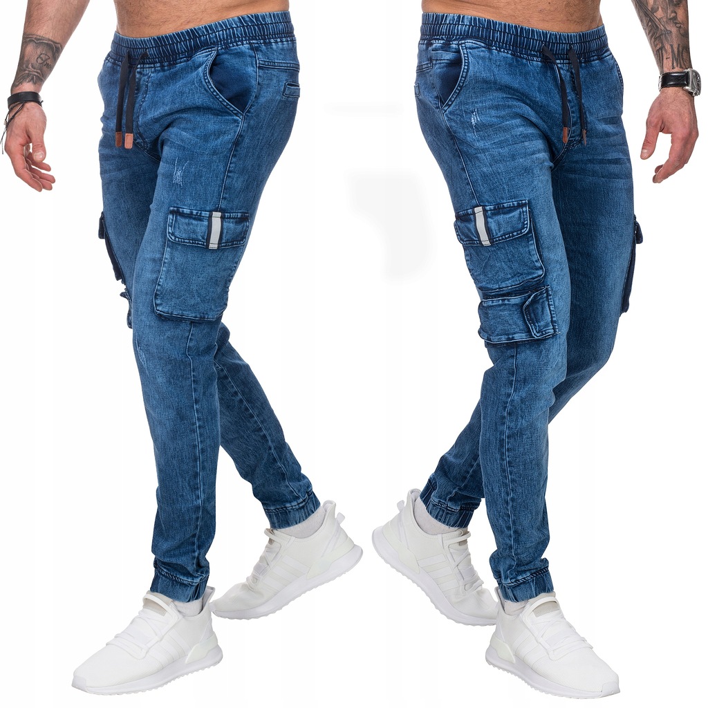 HY850 r. L Jeansy ze Ściągaczami JOGGERY MĘSKIE - 12741397634 ...