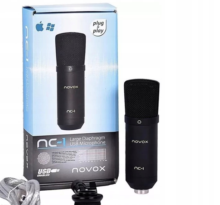 NOVOX NC-1 BLACK MIKROFON POJEMNOŚCIOWY USB AUTORYZOWANY SPRZEDAWCA ...