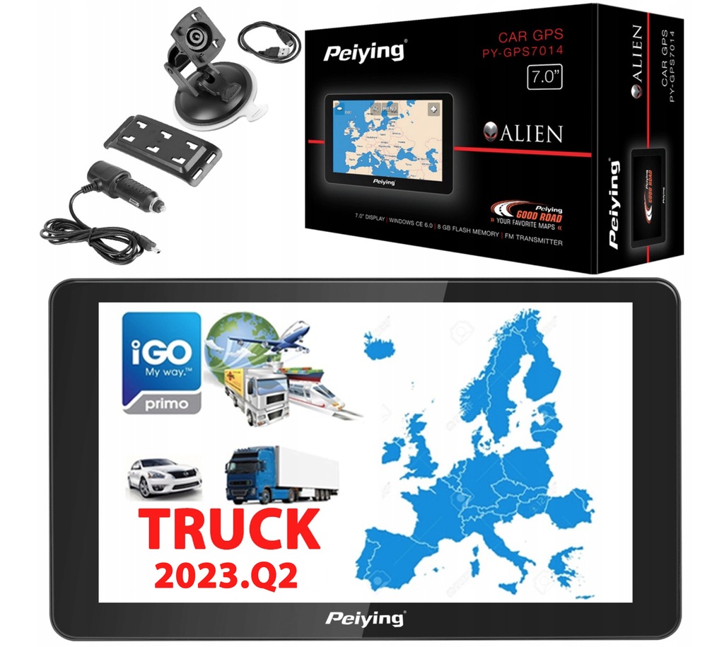 Nawigacja GPS CIĘŻARÓWKI TIR BUS MAPY iGO Primo Truck GPS7014 7cali BS5 - 13396178043 ...