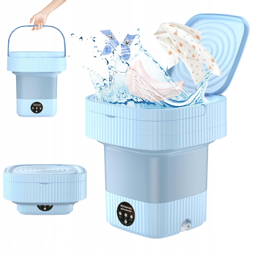 MINI PRALKA TURYSTYCZNA SKŁADANA PRZENOŚNA AUTOMATYCZNA WIRNIKOWA 10 L ...