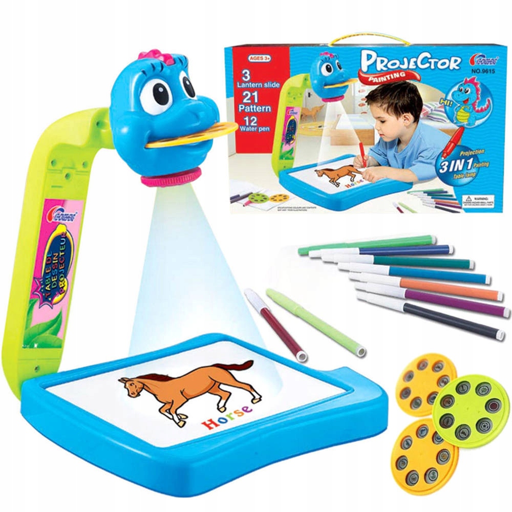 PROJEKTOR DO RYSOWANIA SMOK + 21 WZORÓW 12 PISAKÓW - 12738116504 ...