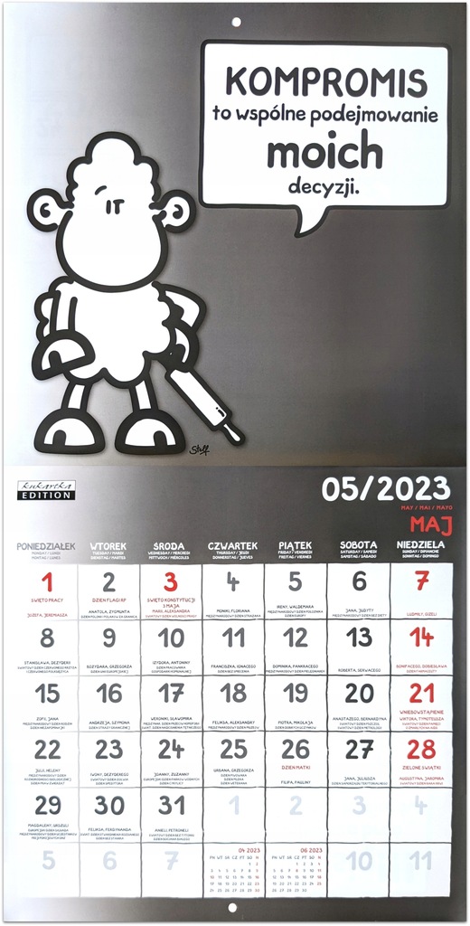 Kalendarz 2023 ścienny planszowy 30x60cm - 12767075840 - oficjalne archiwum Allegro