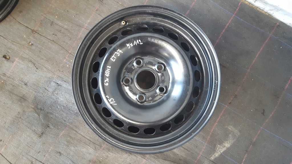 Felga stalowa 5x112 6Jx15H2 ET37 VW AUDI SEAT - 12501649196 - oficjalne archiwum Allegro