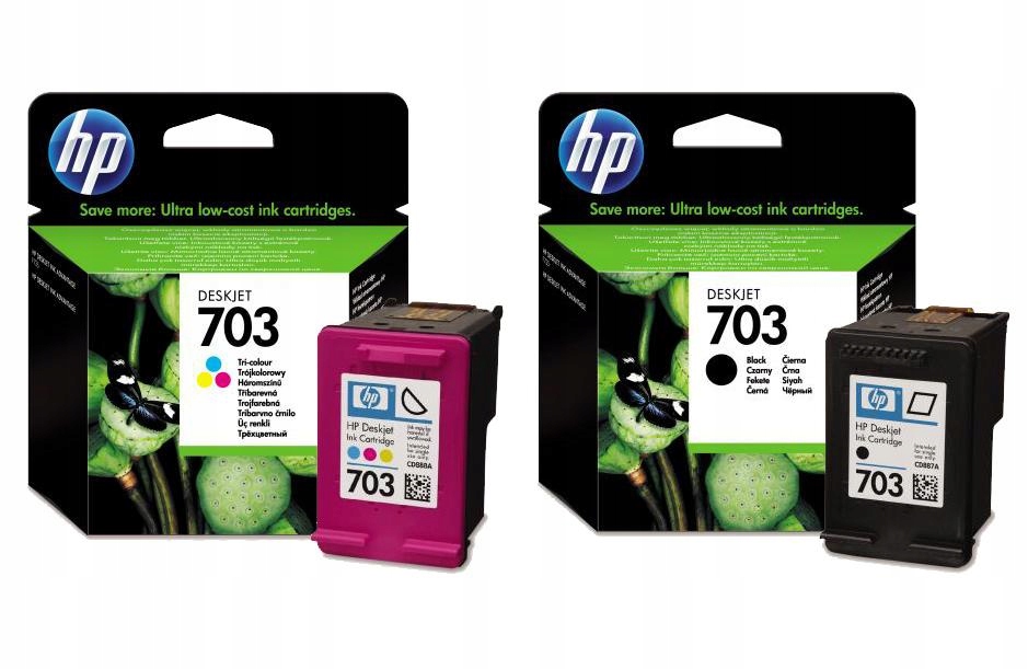 Tusz HP 703 czarny trójkolorowy CD887AE CD888AE - 13463480199 ...