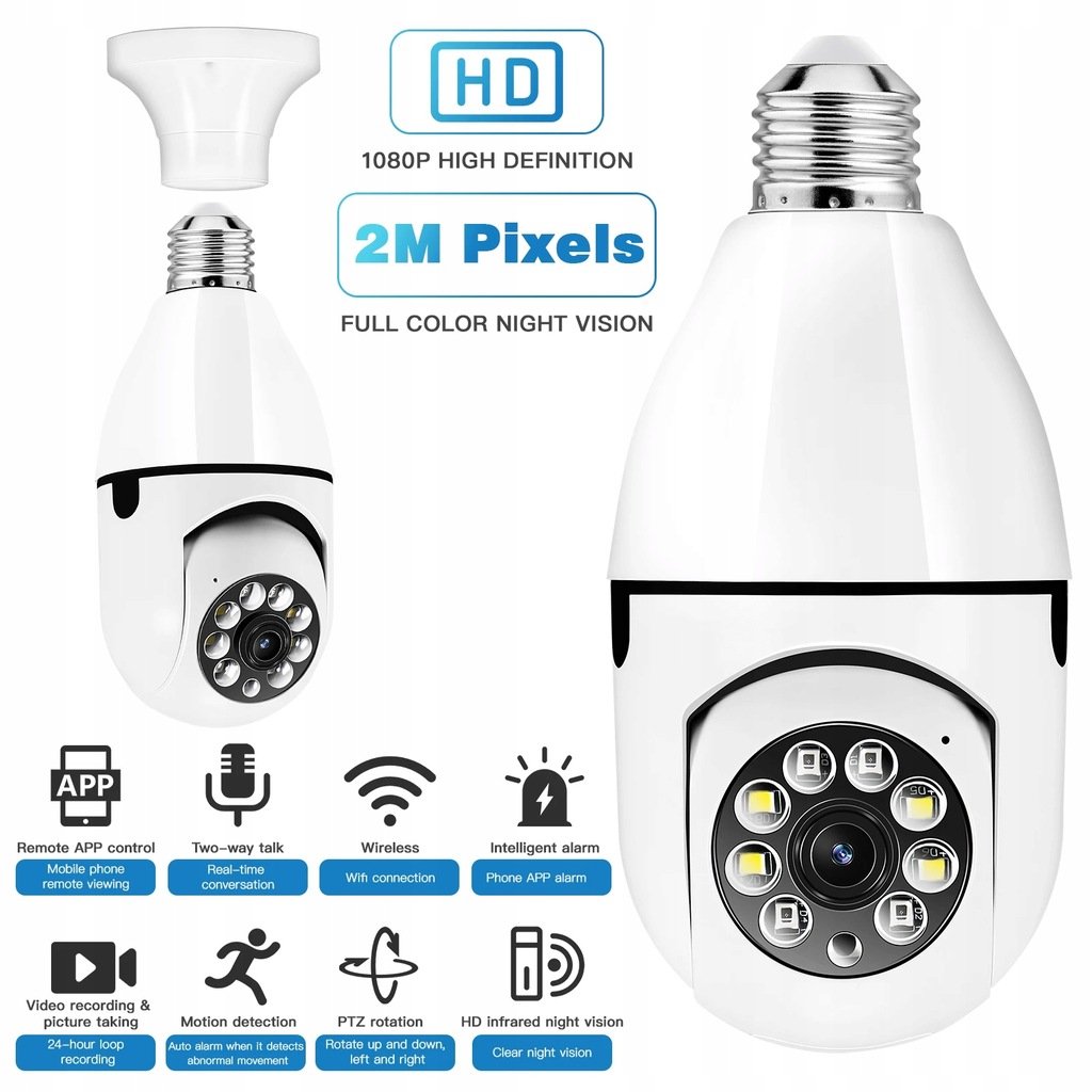 Light Bulb Monitor Wireless Camera Indoor - 13672772607 - oficjalne ...
