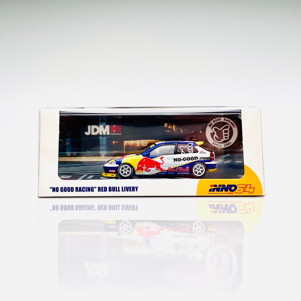 Honda Civic Type-R (EK9) "No Good Racing" Red Bull Livery Inno64 1:64 ...