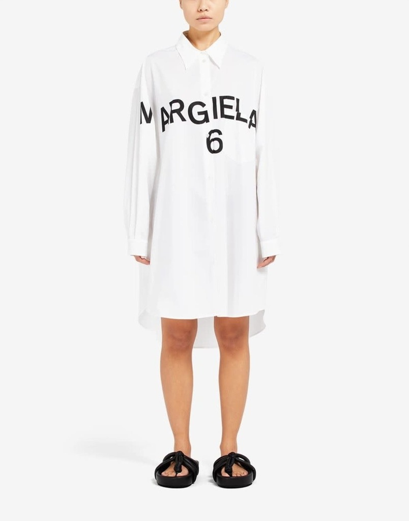 MM6 Maison Margiela Biała Koszulowa Sukienka - L - 15030668779 - oficjalne archiwum Allegro