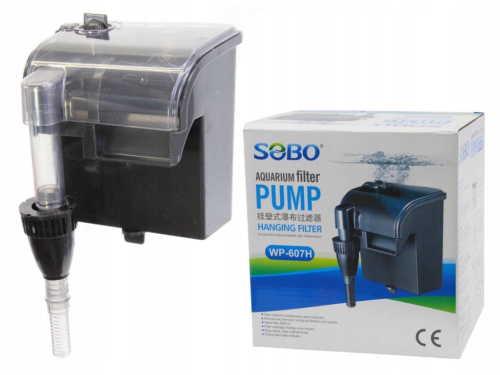 SOBO WP-607H FILTR KASKADOWY 600l/h DO AKWARIUM - 10936851133 - oficjalne archiwum Allegro