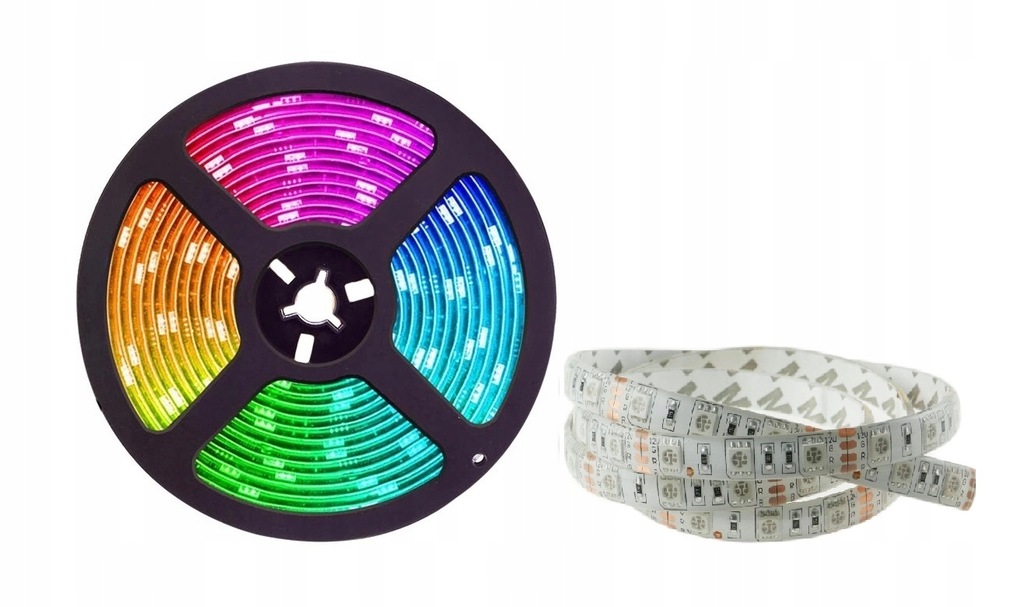 Taśma LED RGB+white wodoodporna PASEK 5m/72W IP65 - 12956300538 ...
