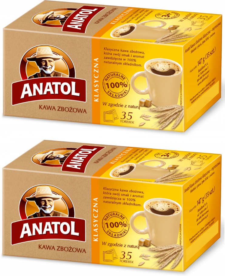 Kawa zbożowa klasyczna Anatol w torebkach 70 szt - 12564293784 ...