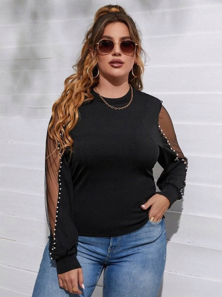 SHEIN DOPASOWANA CZARNA BLUZKA PERŁY (0XL) - 14624522260 - oficjalne ...