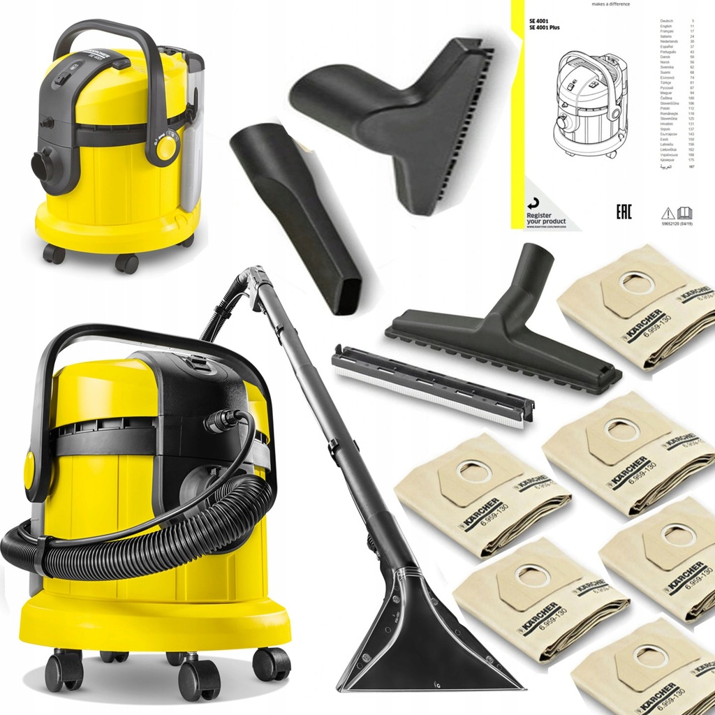 Odkurzacz piorący domowy SE 4001 KARCHER +WORKI \ - 8928396441 - oficjalne archiwum Allegro
