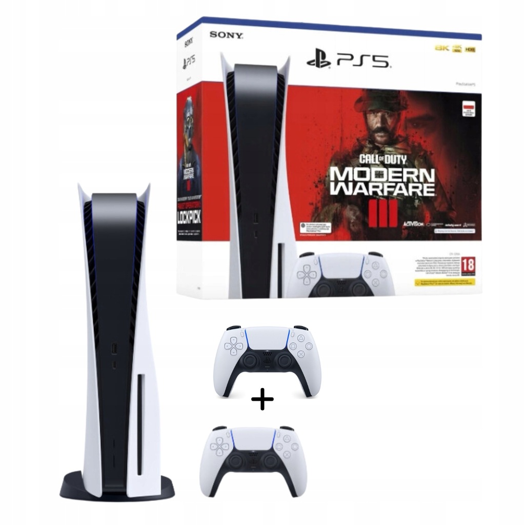 KONSOLA PLAYSTATION 5 ZESTAW 2 PADY NAPĘD OPTYCZNY 825G+CoD Modern Warfare3 - 14779059713 ...
