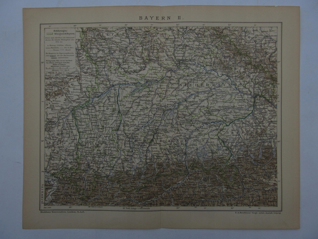 NIEMCY BAWARIA POŁUDNIOWA mapa 1900 r. - 11334252555 - oficjalne ...