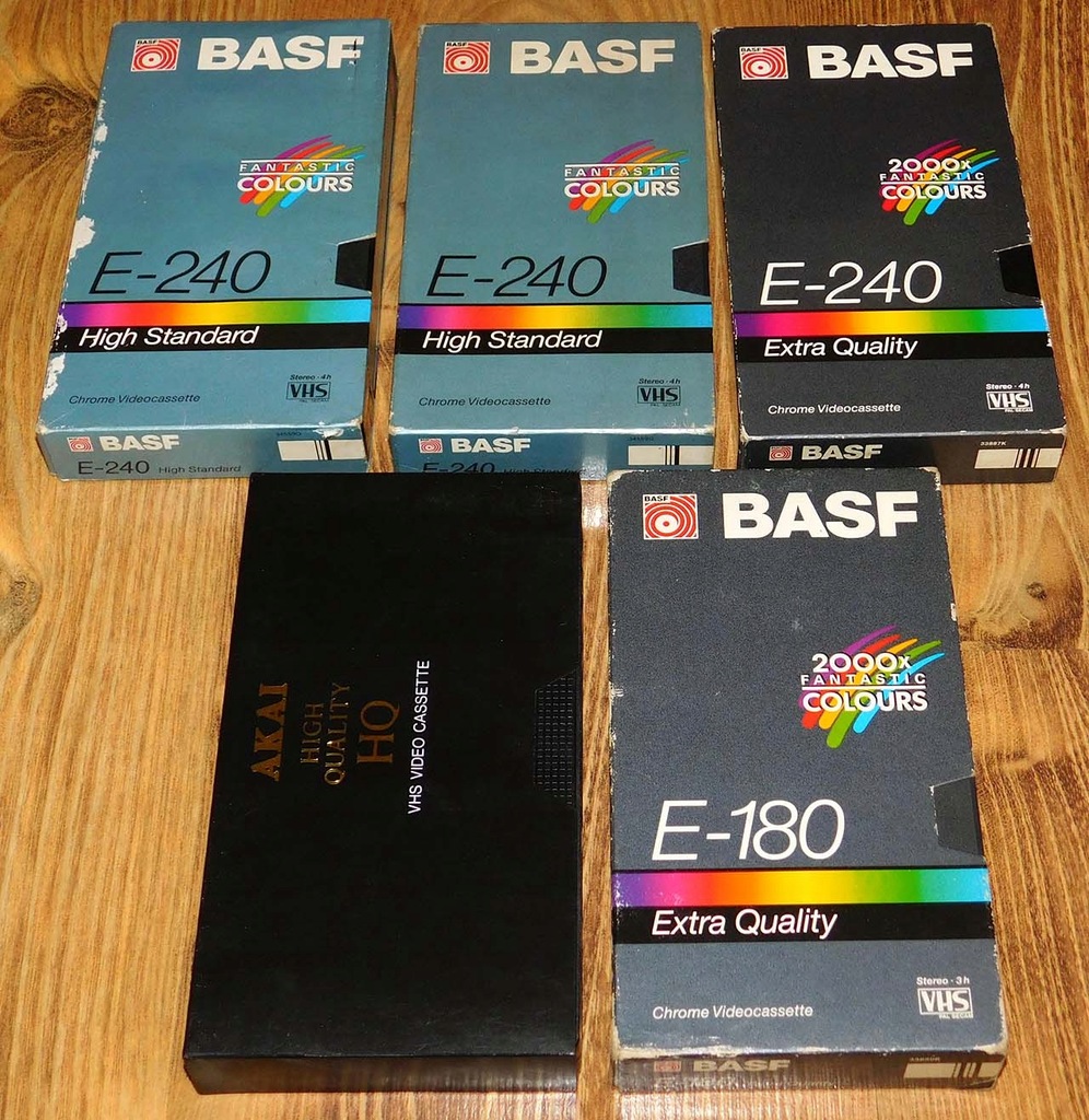 KASETY VHS BASF EQ 240 180 zestaw 5 szt. - 12717960473 - oficjalne ...