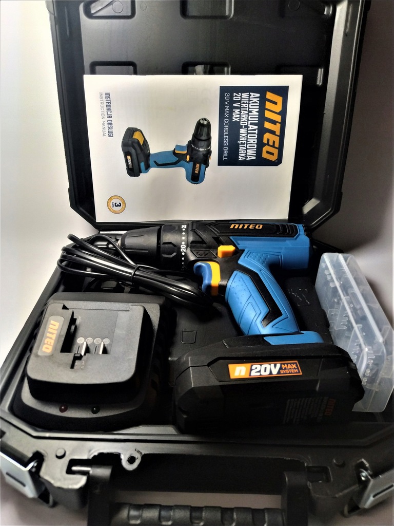 WKRĘTARKA AKUMULATOROWA NITEO TOOLS 20V KOMPLET - 13068455076 - oficjalne archiwum Allegro