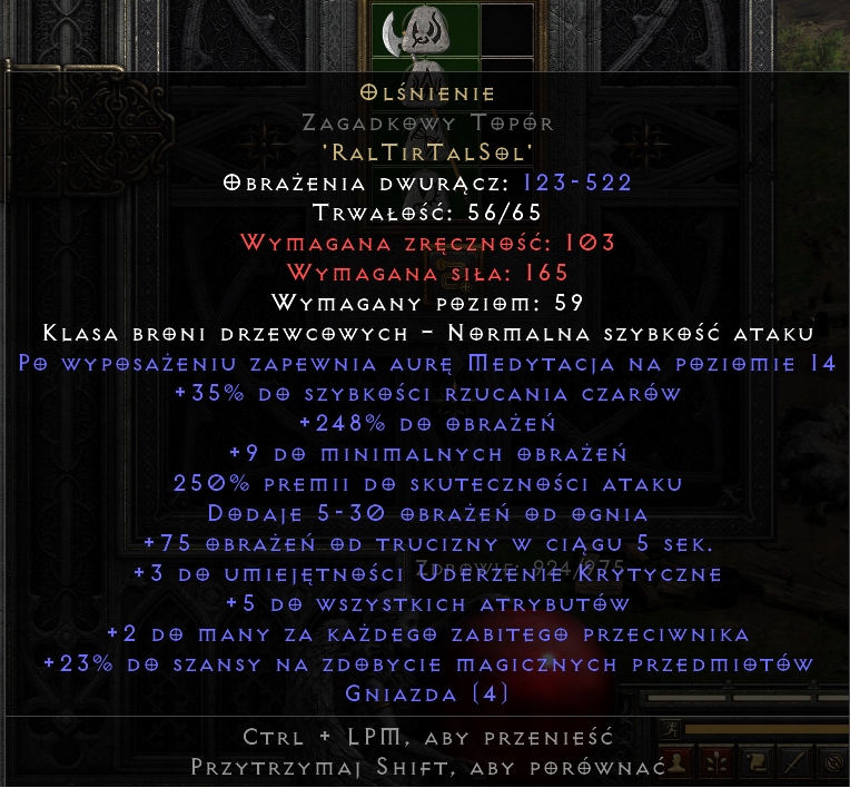 D2R Diablo 2 Resurrected LADDER Insight Olśnienie - 12113959467 ...