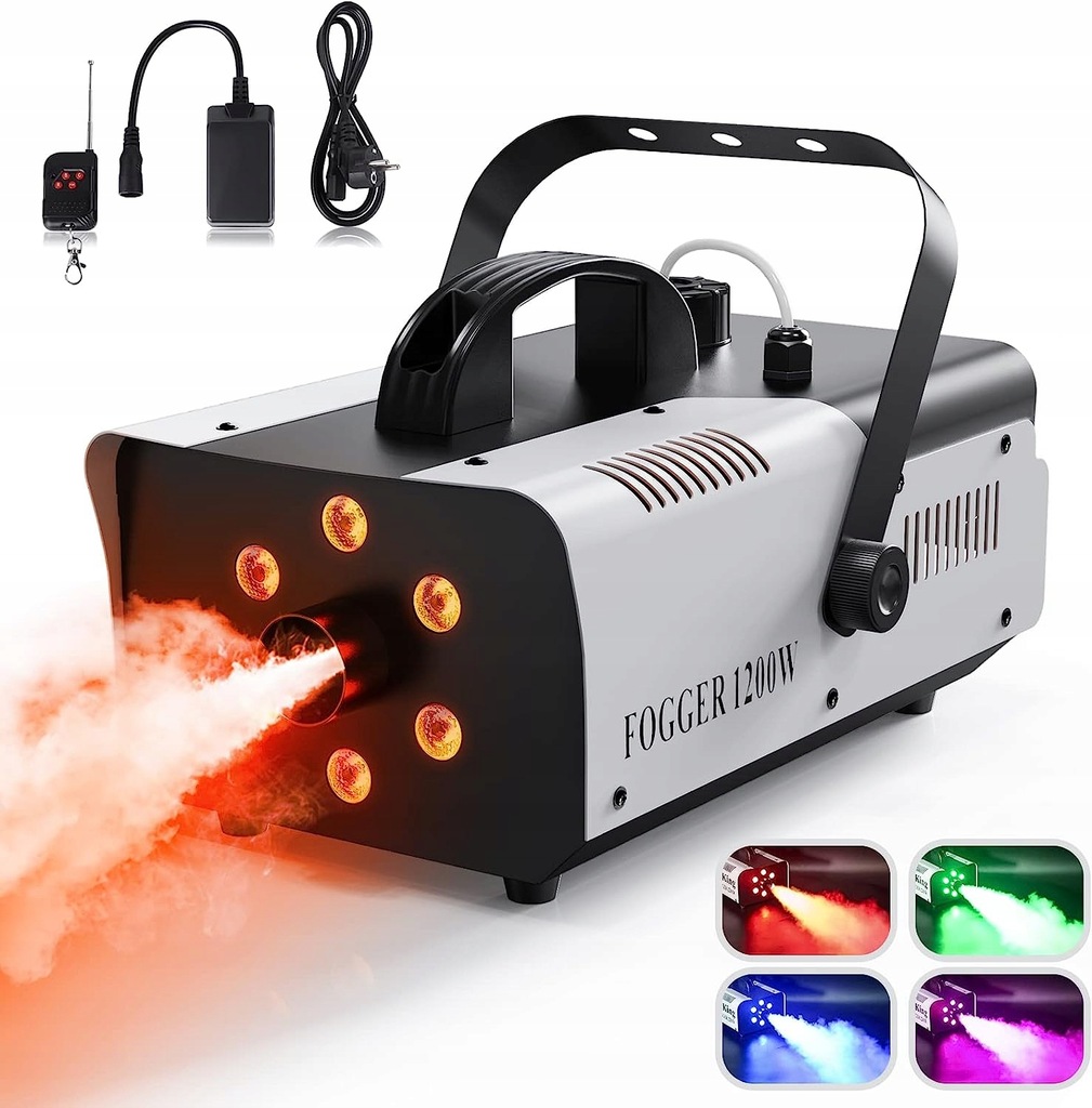 UKing maszyna do mgły 1200 W, z 6 diodami RGB - 14171052624 - oficjalne ...