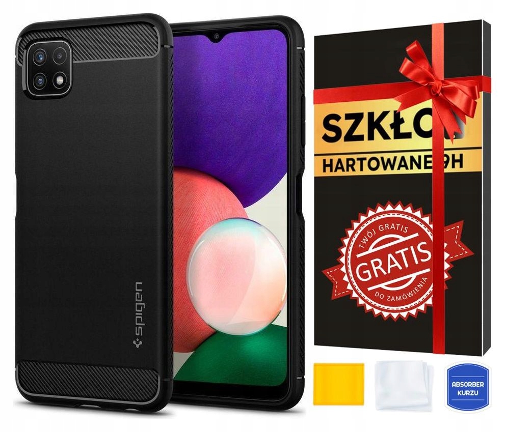 Etui SPIGEN RUGGED ARMOR do Samsung A22 5G + SZKŁO - 11105665802 - oficjalne archiwum Allegro