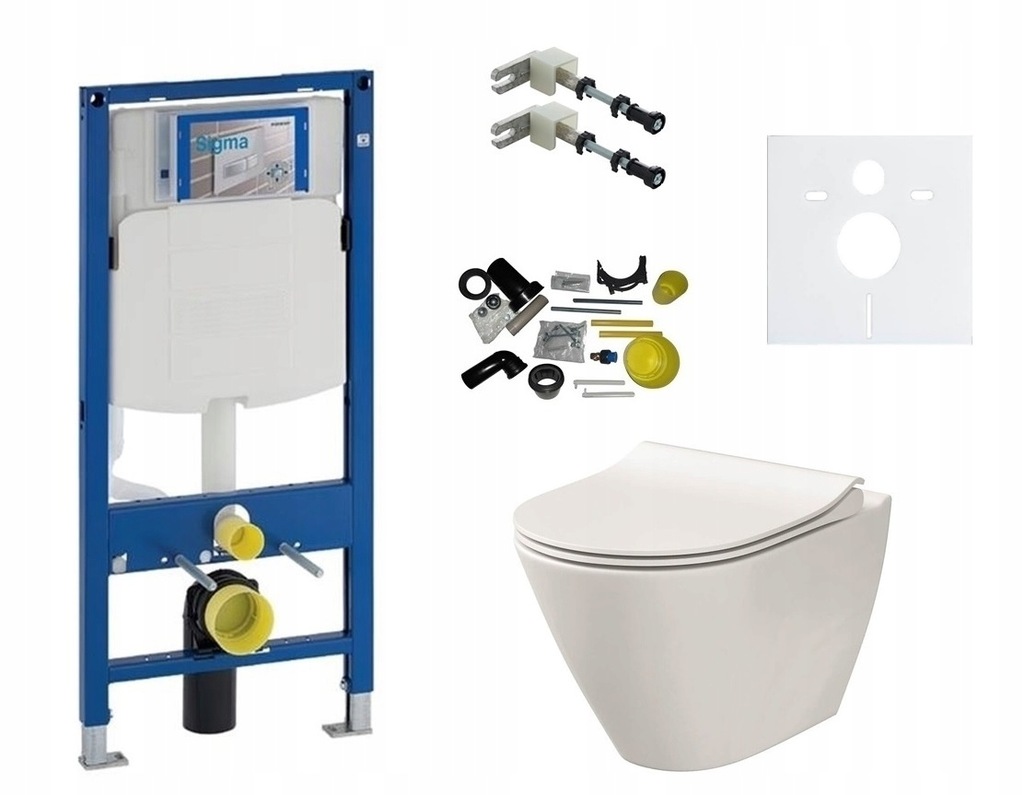 ZESTAW STELAŻ GEBERIT + MISKA WC CERSANIT Z DESKĄ - 13552953549 ...