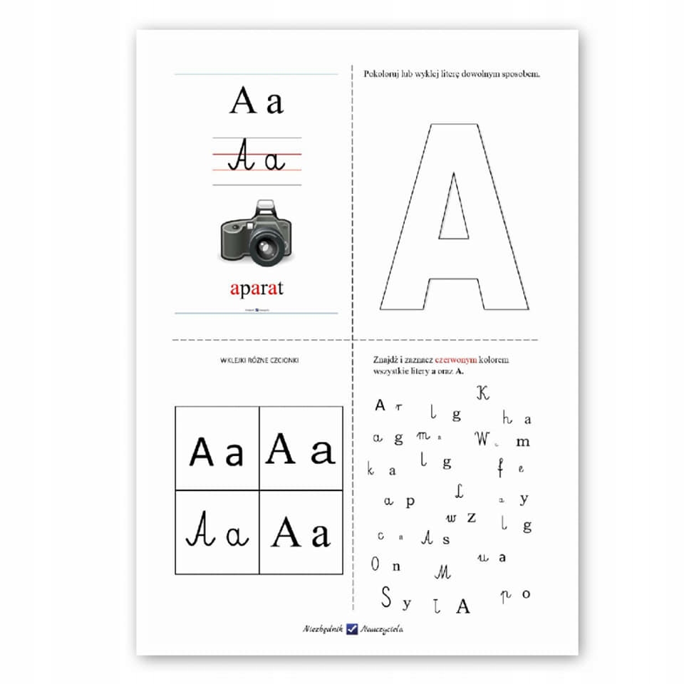 WKLEJKI DO ZESZYTU alfabet pdf - 9532731280 - oficjalne archiwum Allegro