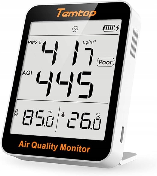 MIERNIK JAKOŚCI POWIETRZA MONITOR AQI PM2.5 TEMTOP S1 ODPINANY UCHWYT - 15112010371 - oficjalne ...