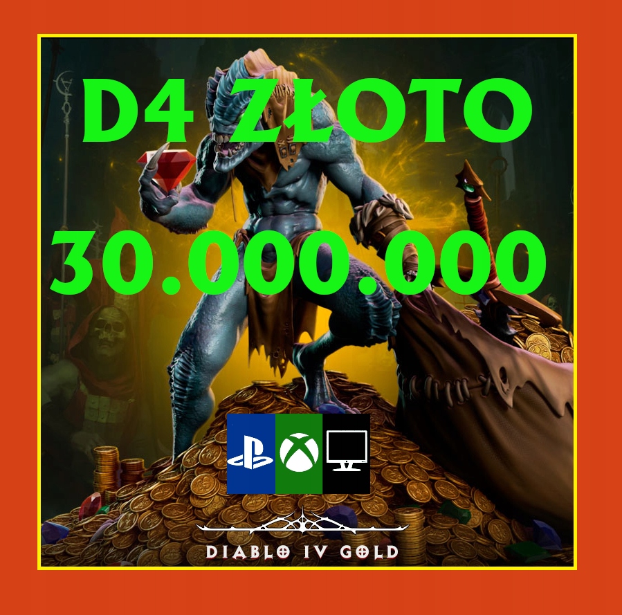 Diablo 4 Gold 30M D4 Złoto 30.000.000 PC XboX PS - 13897368822 ...