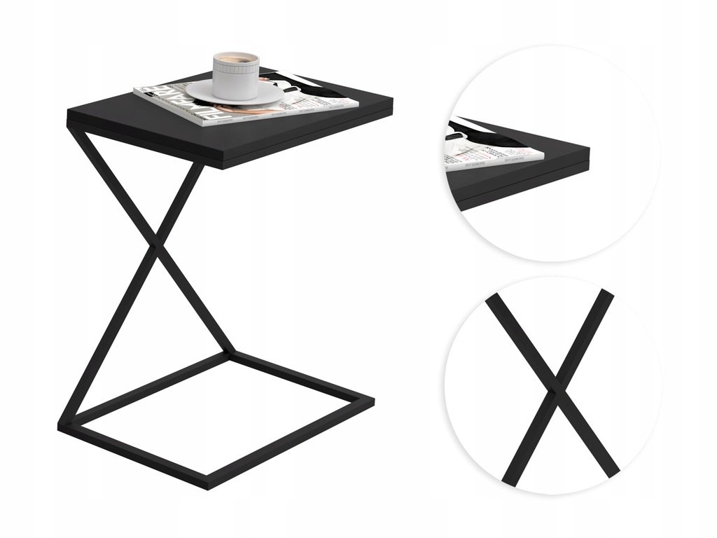 STOLIK POMOCNICZY POD LAPTOP LOFT METAL CZARNY - 12170834409 ...