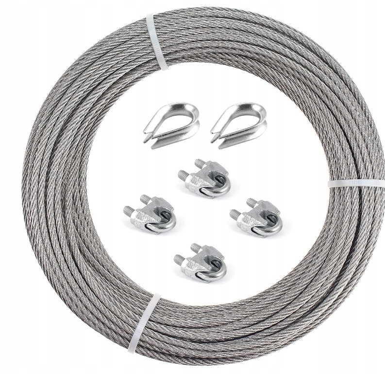 lina linka stalowa srebrna+zacisk 3mm 10m - 14237372530 - oficjalne archiwum Allegro